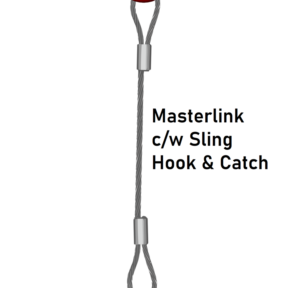 Single Leg 8mm Wire Rope Sling 0.8 Tonnes