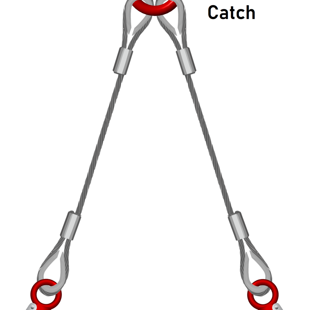 Double Leg 9mm Wire Rope Sling 1.4 Tonne