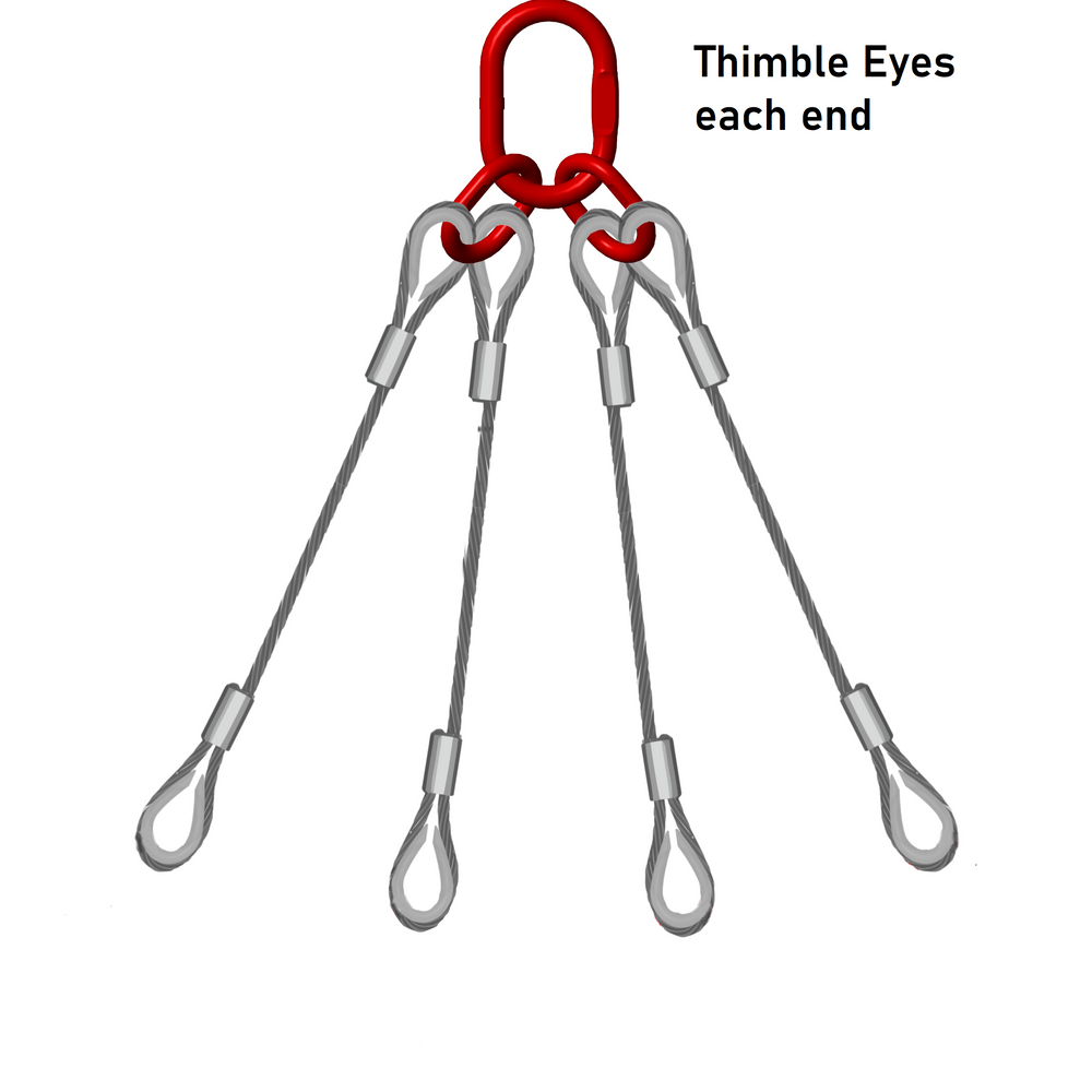 Four Leg 5mm Wire Rope Sling 0.6 Tonne