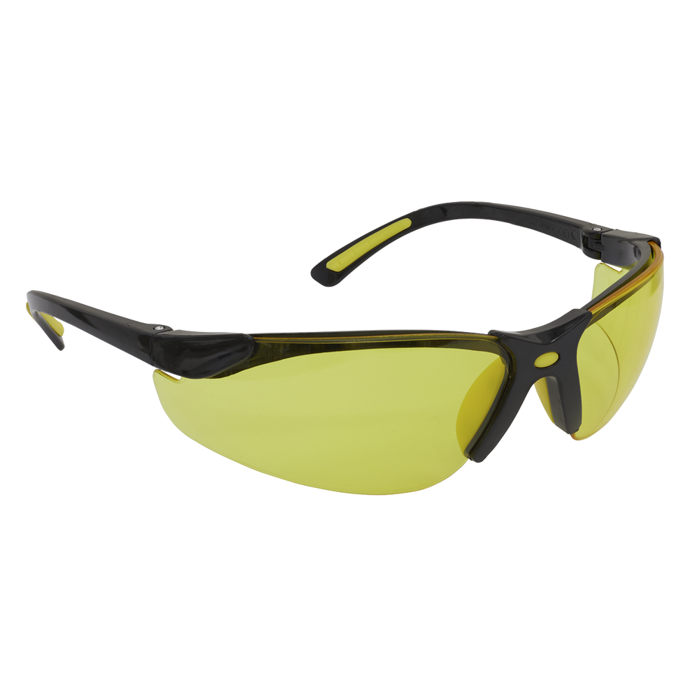 Sealey Worksafe® Zante Style Amber Lens Safety Glasses with Flexi Arms