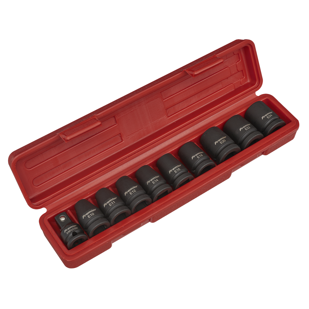 Sealey Premier TRX-Star* Female Impact Socket Set 1/2"Sq Drive 10pc