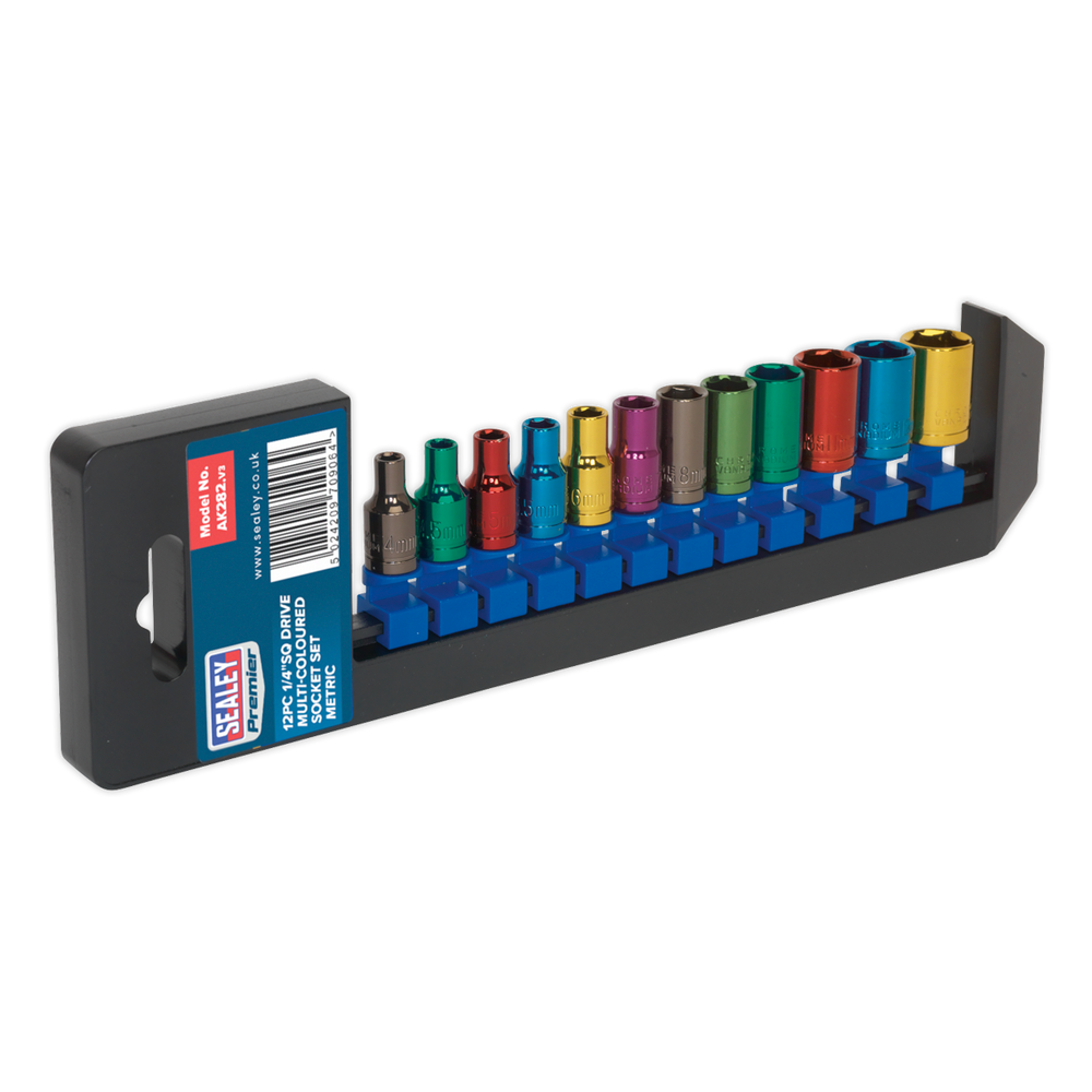 Sealey Premier Multi-Coloured Socket Set 1/4"Sq Drive 12pc