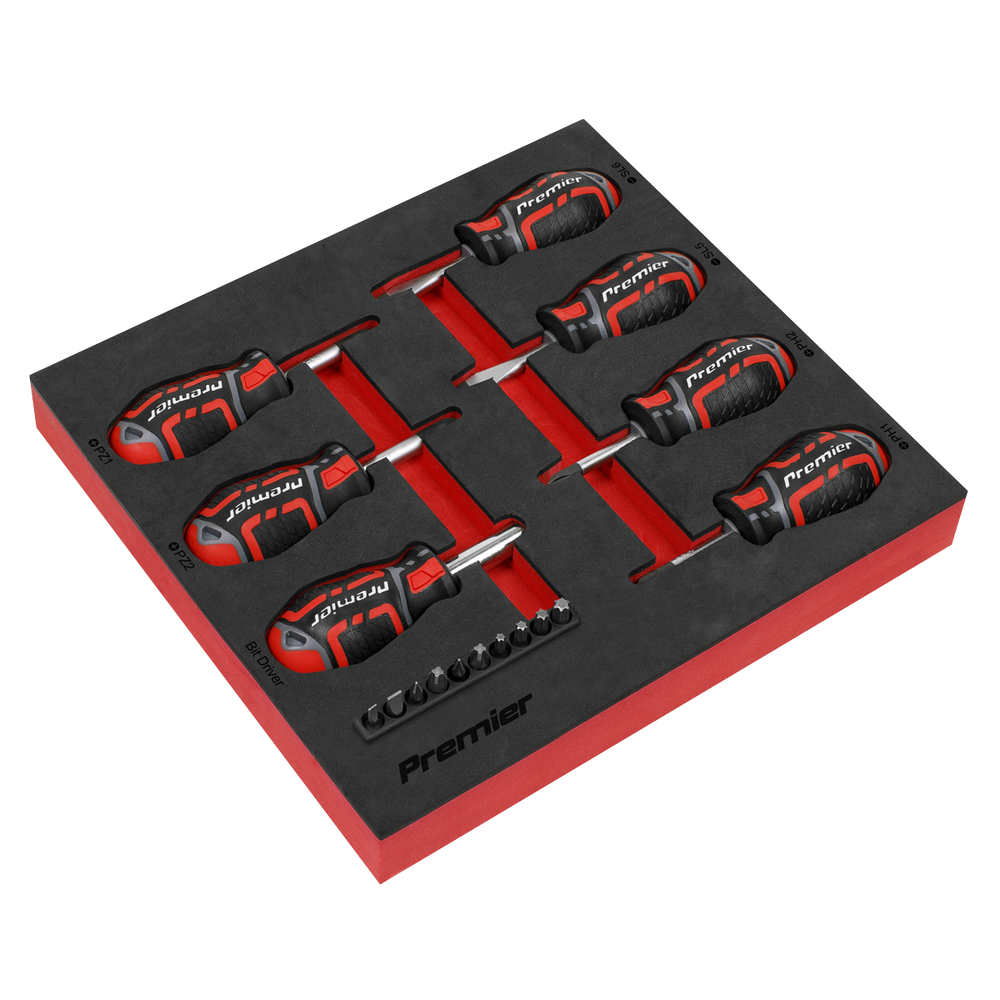 Sealey Premier GripMAX® Stubby Screwdriver Set 17pc