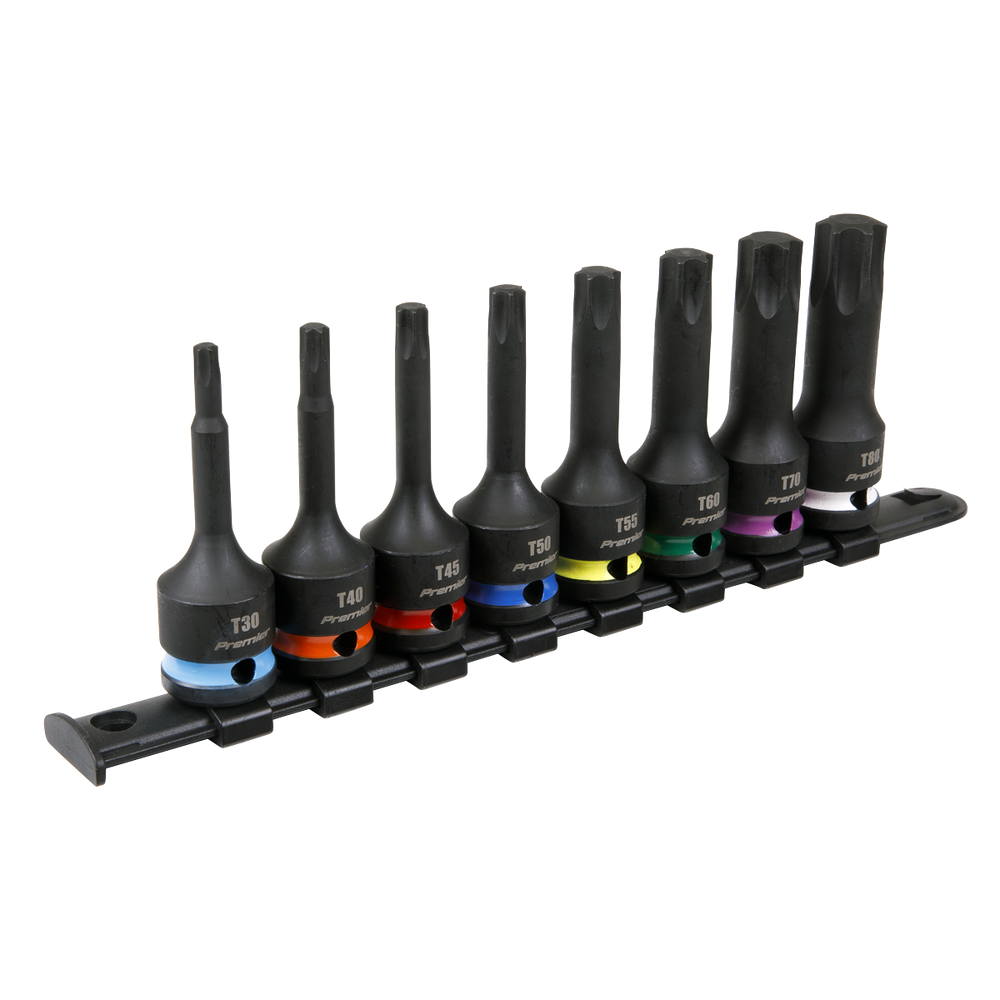 Sealey Premier TRX-Star* Impact Socket Bit Set 1/2"Sq Drive 8pc