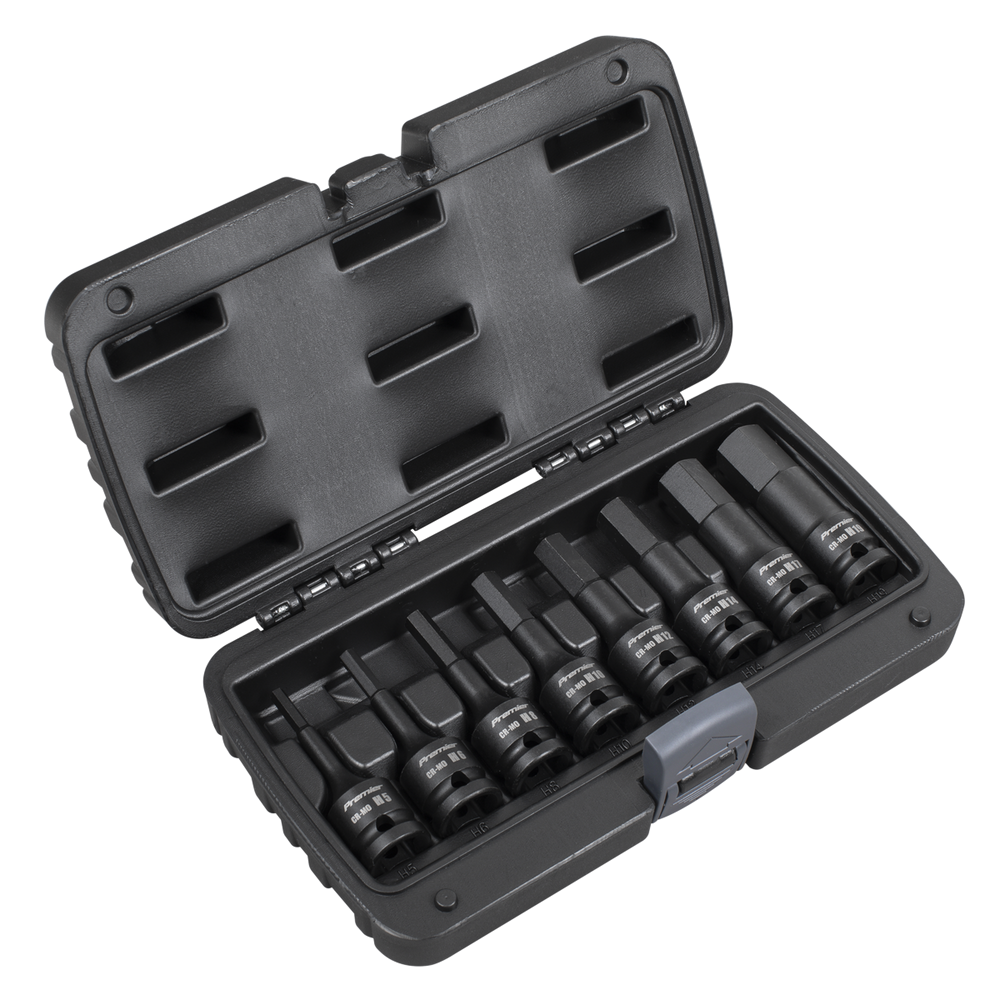 Sealey Premier Hex Impact Socket Bit Set 1/2"Sq Drive 8pc | Lifting ...
