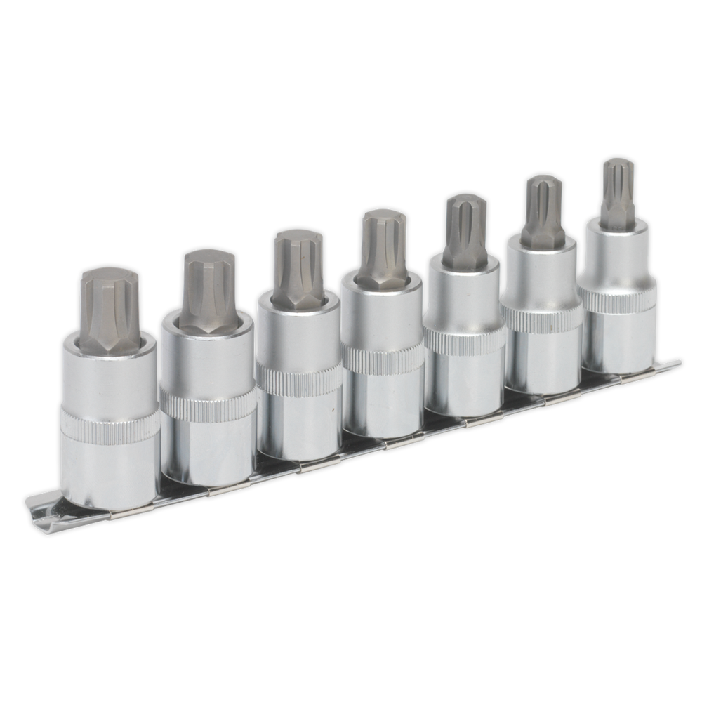 Sealey Premier Ribe Socket Bit Set 1/2"Sq Drive 55mm 7pc