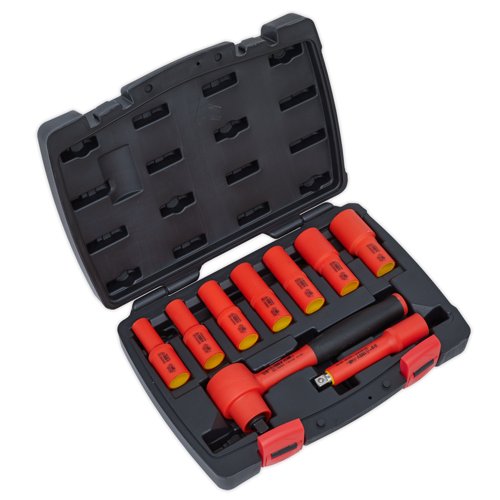 Sealey Premier Insulated Socket Set 3/8"Sq Drive 9pc - VDE Approved