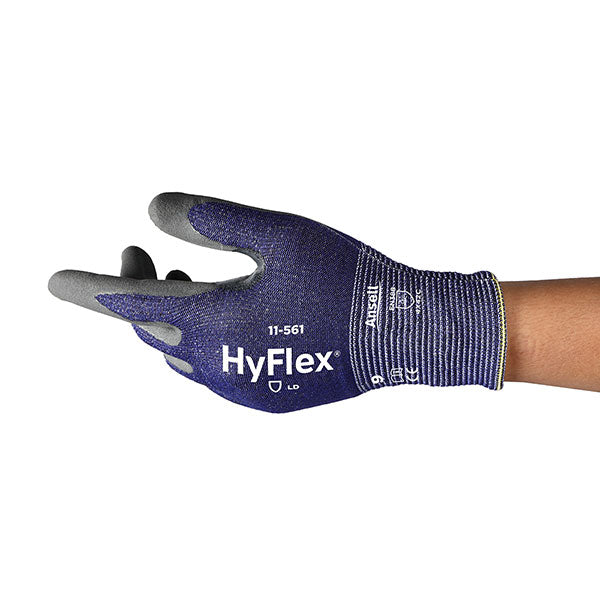 Ansell HyFlex 11-561 Abrasion Resistant Nitrile Safety Gloves - Pack o