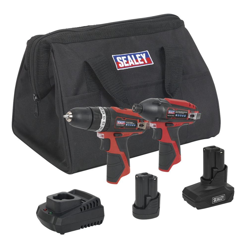 Sealey 2 x SV12 Series Cordless Power Tool Combo Kit 12V - 2 Batteries