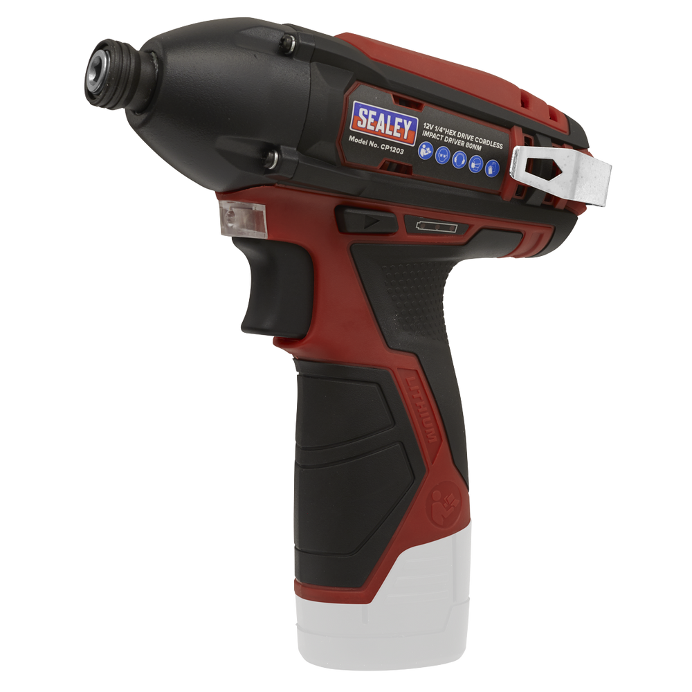 Sealey SV12 Series 1/4"Hex Drive Cordless Impact Driver 12V - Body Onl