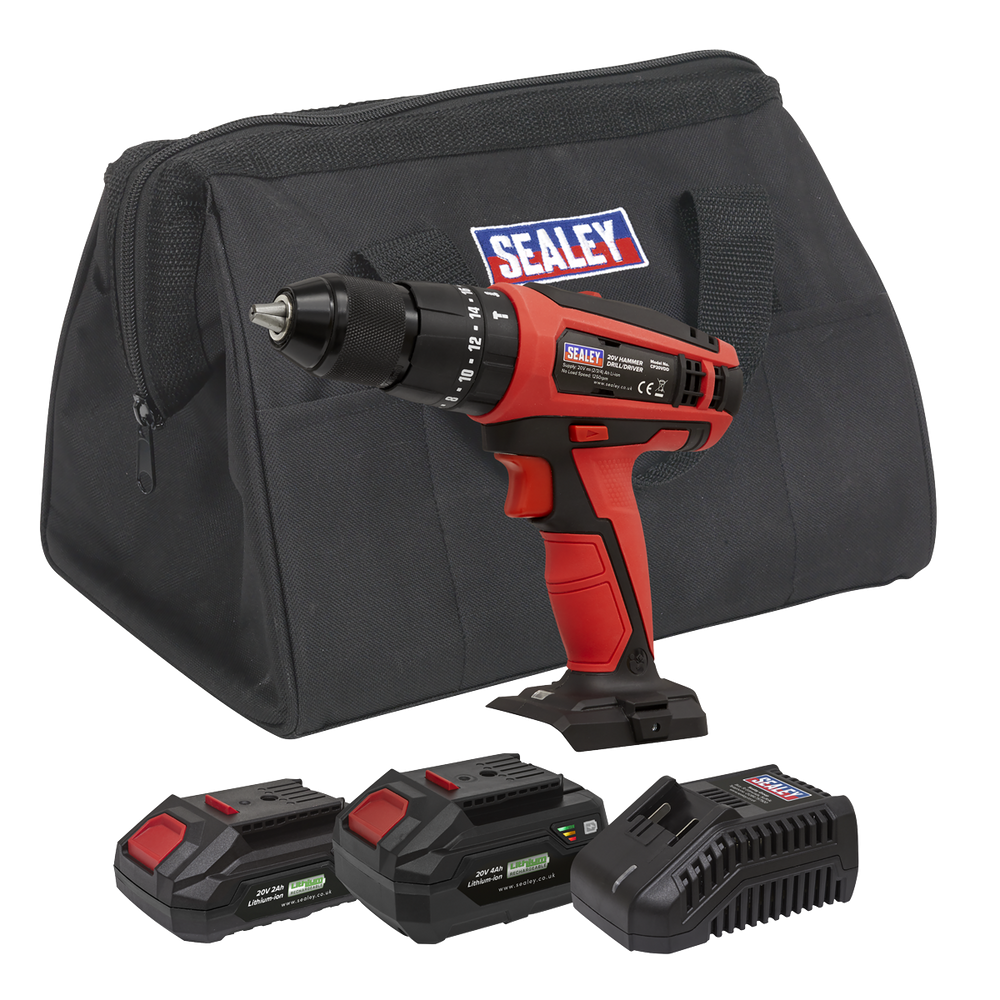 Sealey SV20 Series 13mm Cordless Combi Drill Kit 20V - 2 Batteries ...