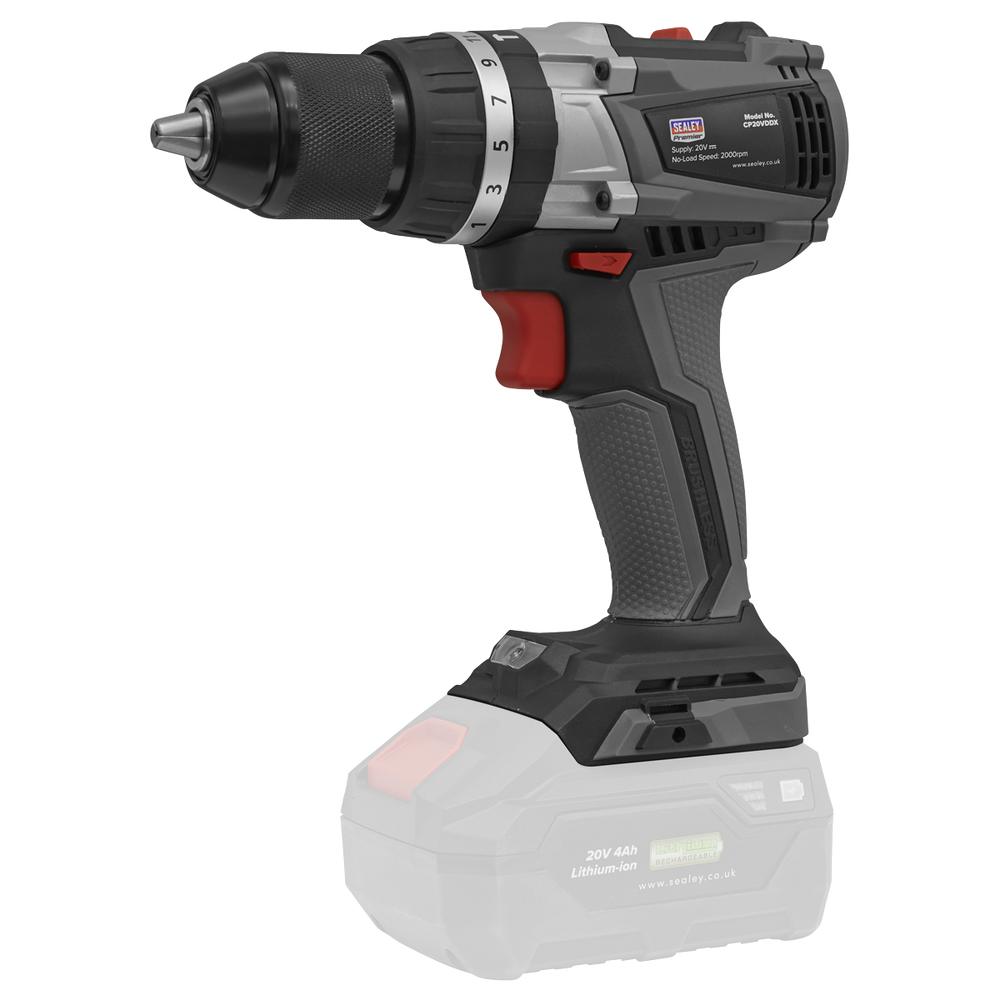Sealey Premier SV20 Series 13mm Brushless Cordless Combi Drill 20V - B ...