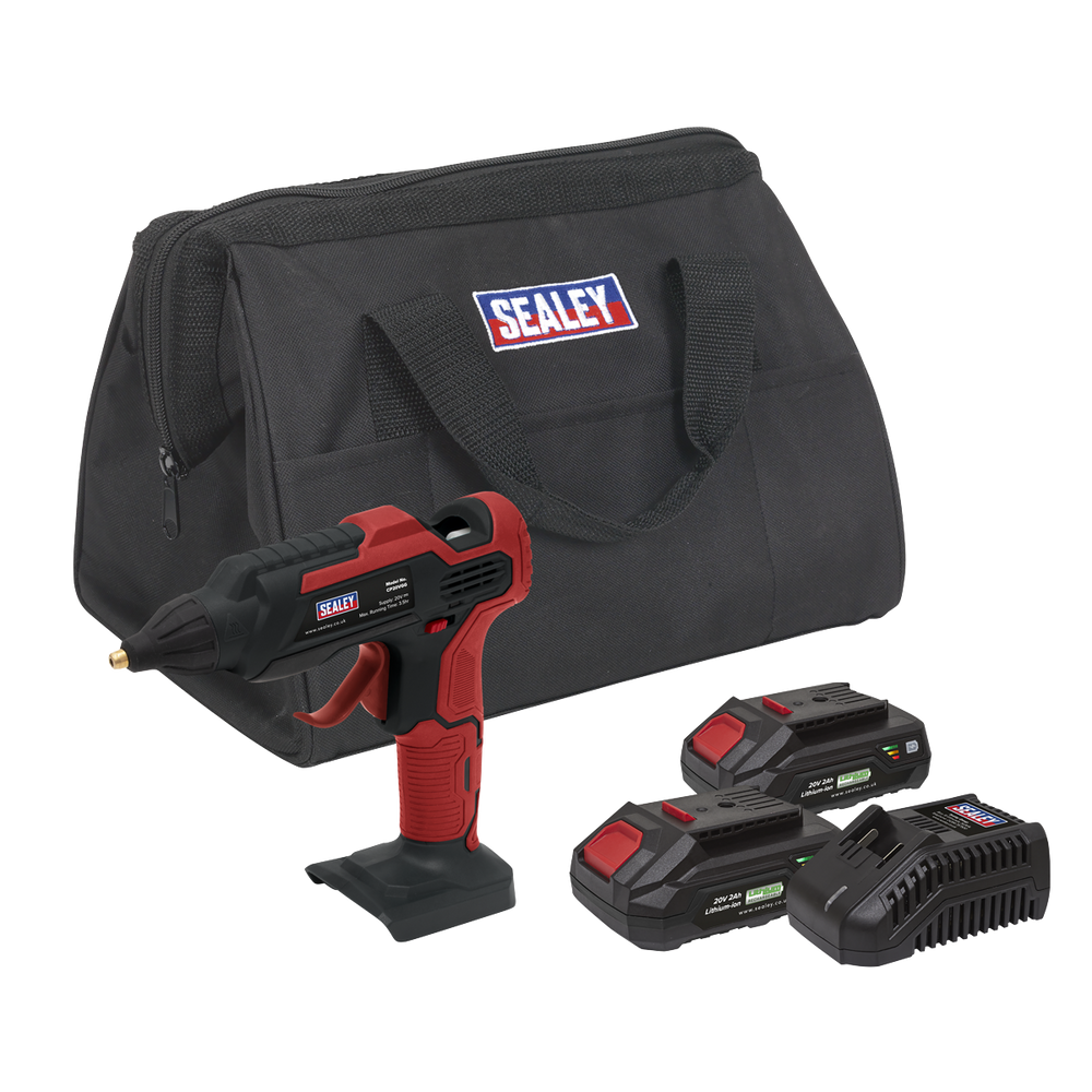 Sealey SV20 Series Cordless Glue Gun Kit 20V 2Ah - 2 Batteries ...