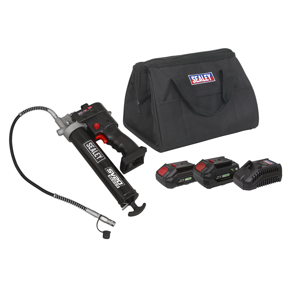 Sealey SV20 Series Cordless Grease Gun 20V - 2 Batteries | Lifting ...