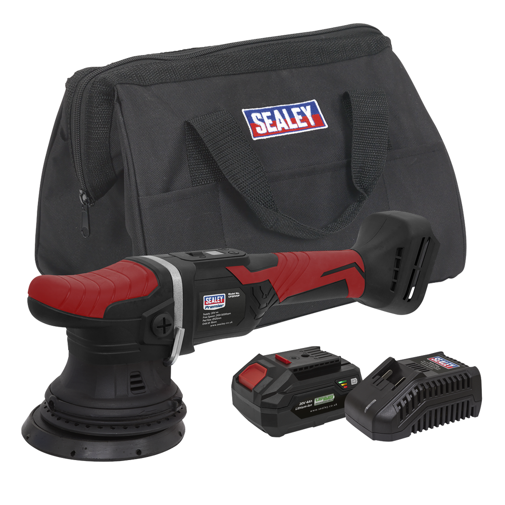 Sealey Premier SV20 Series 125mm Cordless Orbital Polisher Kit 20V 4Ah ...