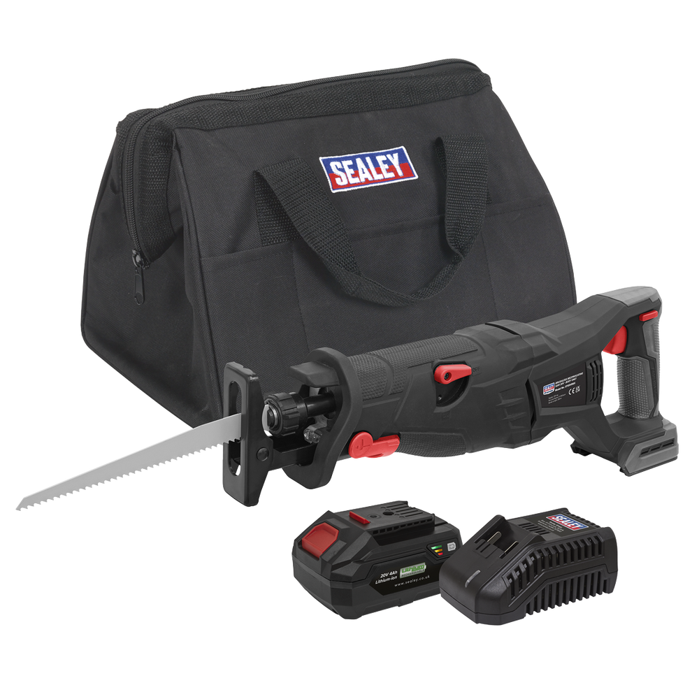 Sealey Premier SV20 Series Brushless Cordless Reciprocating Saw 20V 4A ...