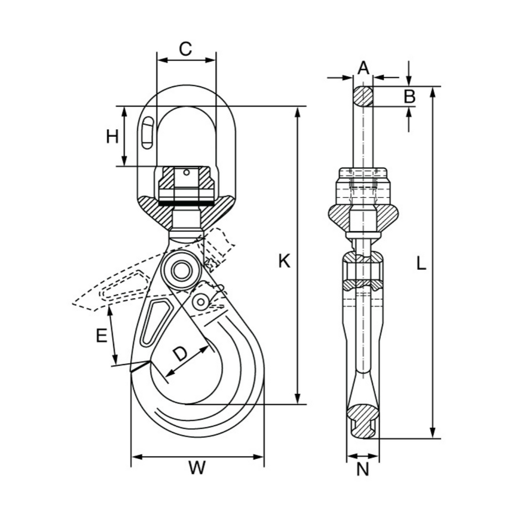 Cobra Plus Grade 10 Swivel Self Locking Hook