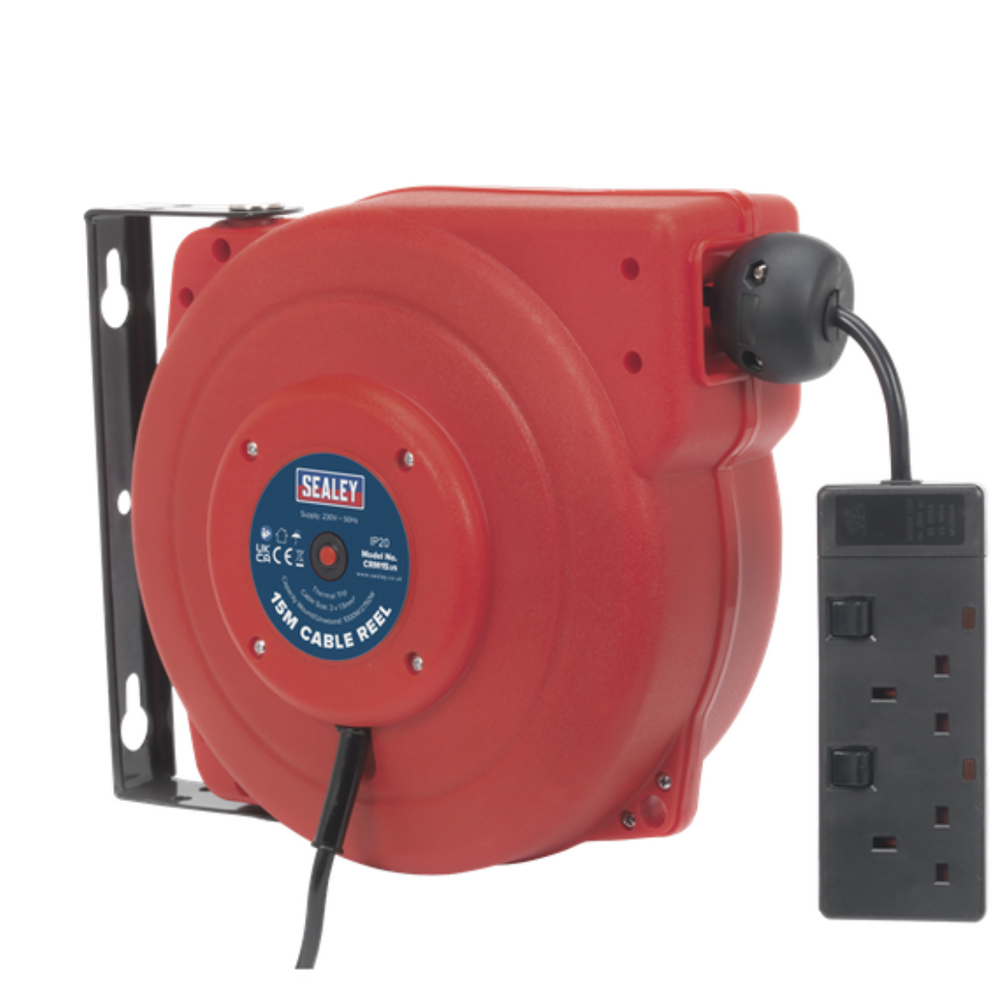Sealey Retractable Cable Reel System 2 x 230V