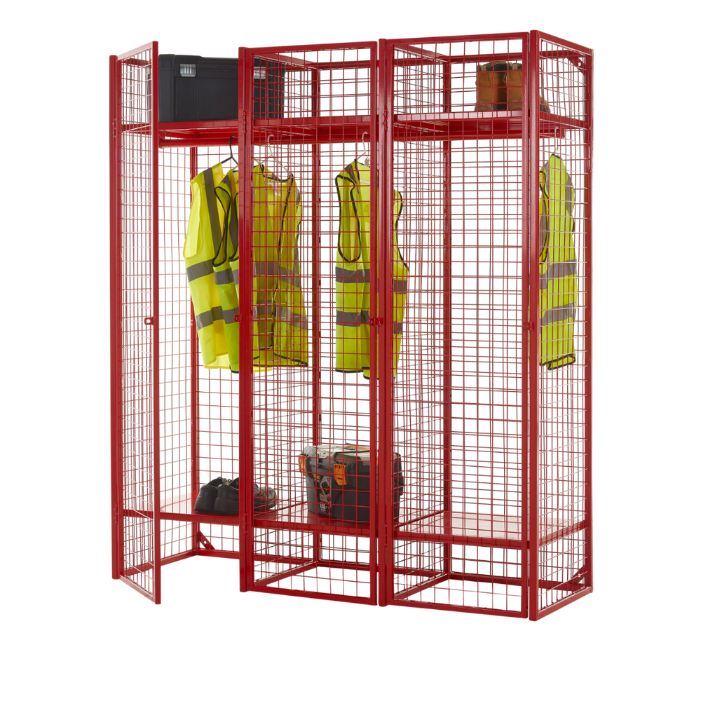 Wire Mesh Storage Compartments - Single Sided Unit with Doors