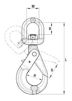 Grade 80 Swivel Self Locking Hook