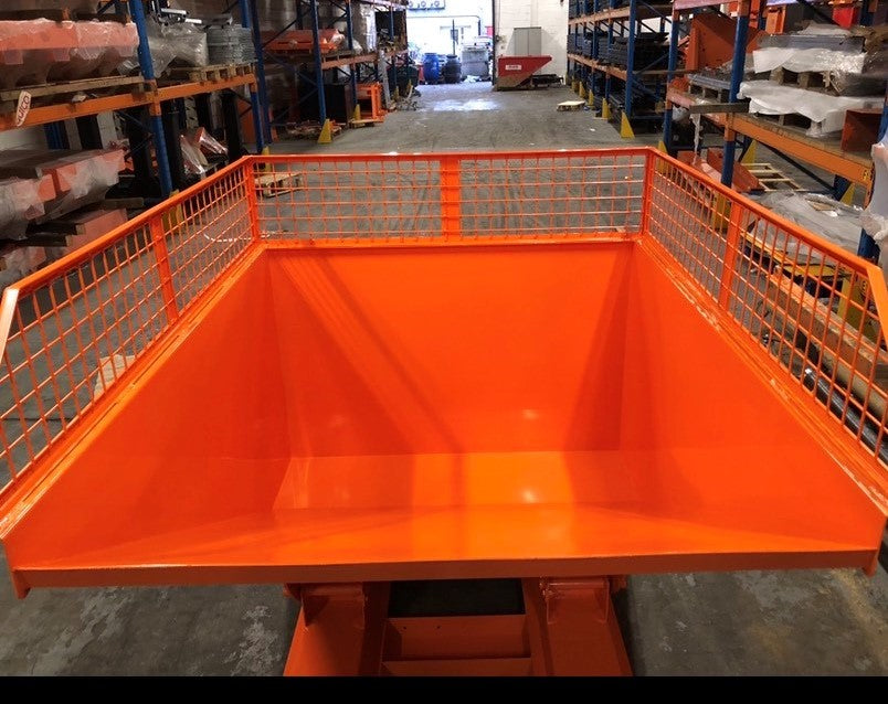 Forklift Tipping Skip With Mesh Side Extension