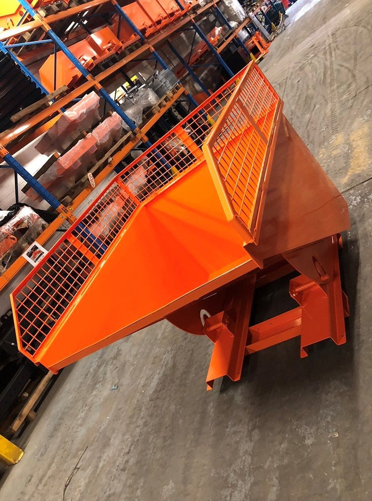 Forklift Tipping Skip With Mesh Side Extension