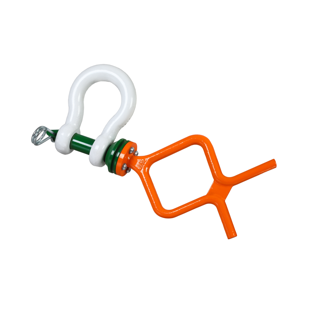 Green Pin ROV Guided Pin Shackle With Fishtail-Handle