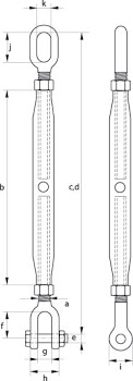 Galvanised Rigging Screws- Jaw/Eye (Metric)
