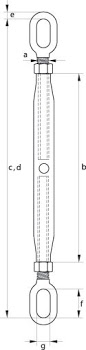 Galvanised Rigging Screws- Eye/Eye (Metric)